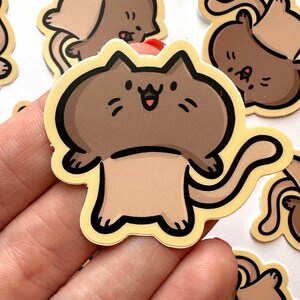Mushroom Cat Mini Sticker | Waterproof Sticker |kawaii Vinyl Sticker ...