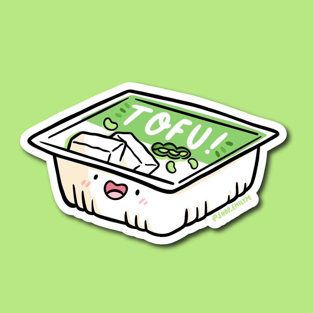 Tofu Sticker | Vinyl Sticker | Waterproof Sticker | Kawaii Sticker ...