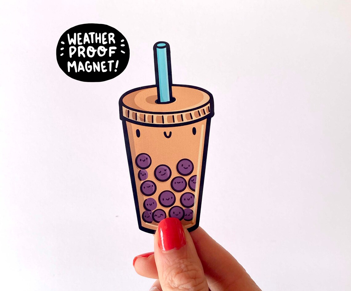Tan Milk Bubble Tea Magnet | Boba Tea Fridge Magnet | Kawaii Style ...
