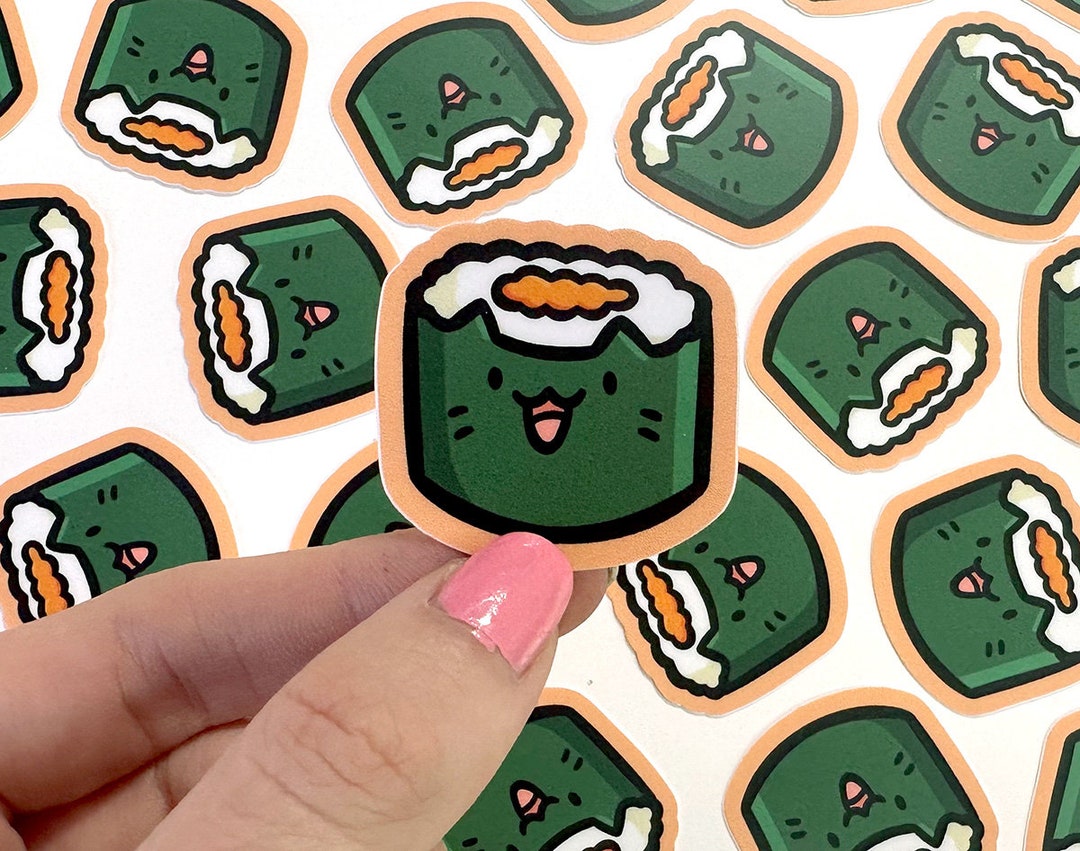 Mini Sushi Cat Vinyl Sticker | Waterproof Phone Sticker | Maki Sushi ...