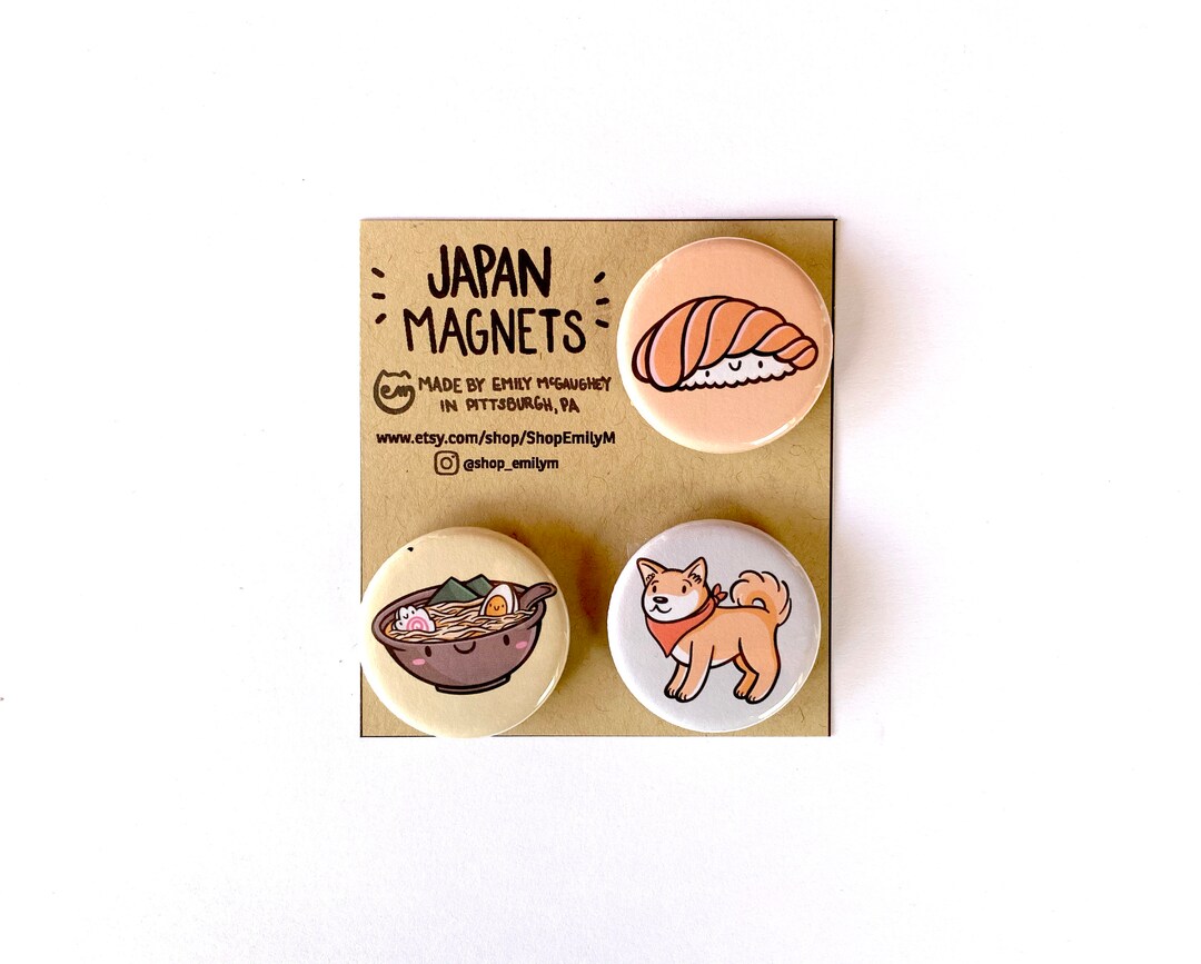 Japan Magnet Pack | Japanese Food | Salmon Sushi | Ramen Magnet | Tan ...