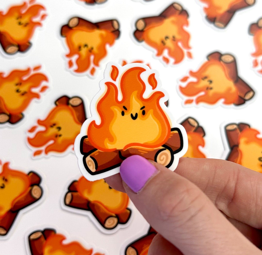 Mini Campfire Vinyl Sticker | Waterproof Phone Sticker | Cute Campfire ...