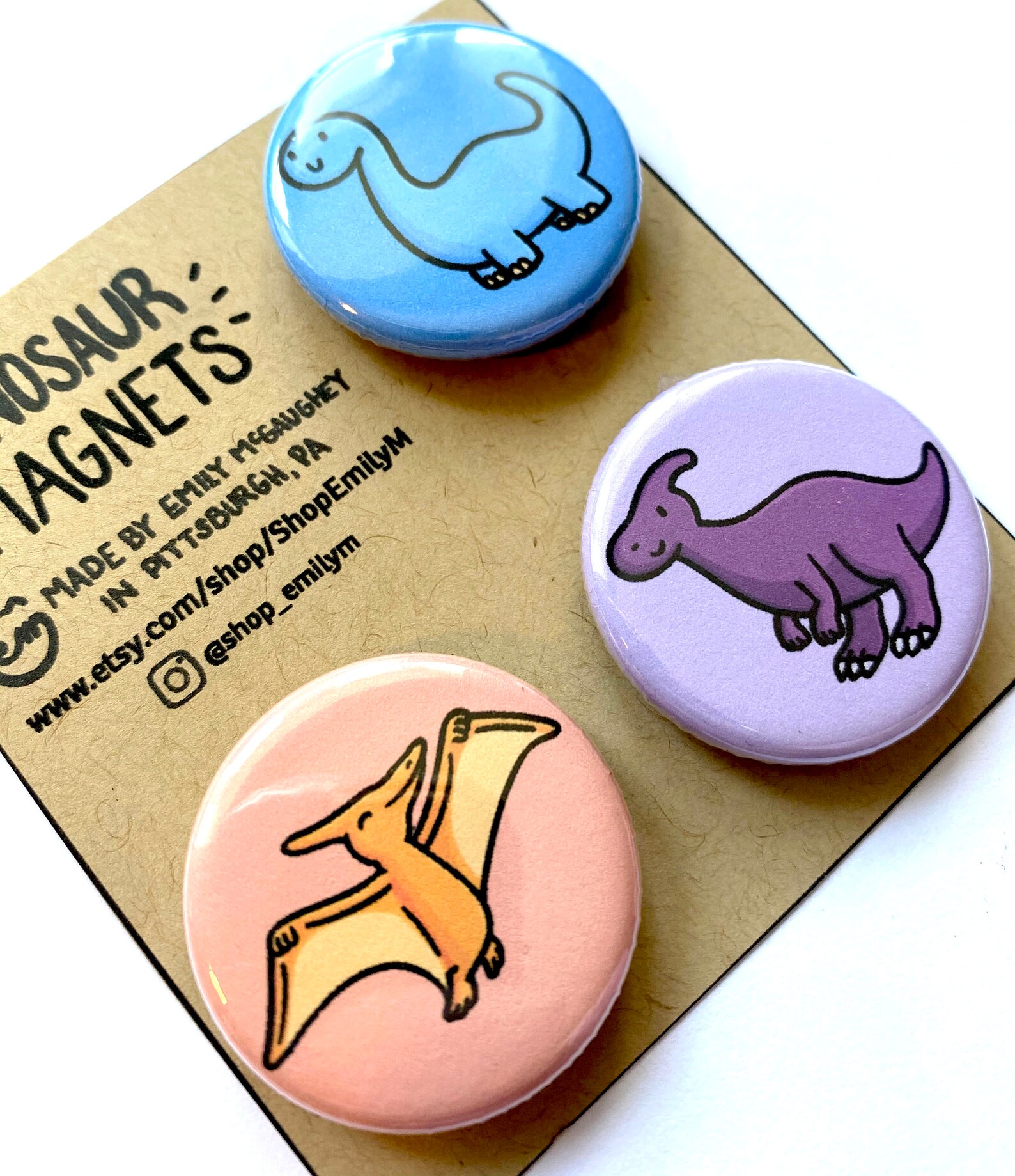 Dinosaur Magnet Pack Cute Dino Magnets Brontosaurus - Etsy