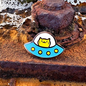 Glitter Space Cat Hard Enamel Pin |kawaii Enamel Pin |outer Space Pin ...