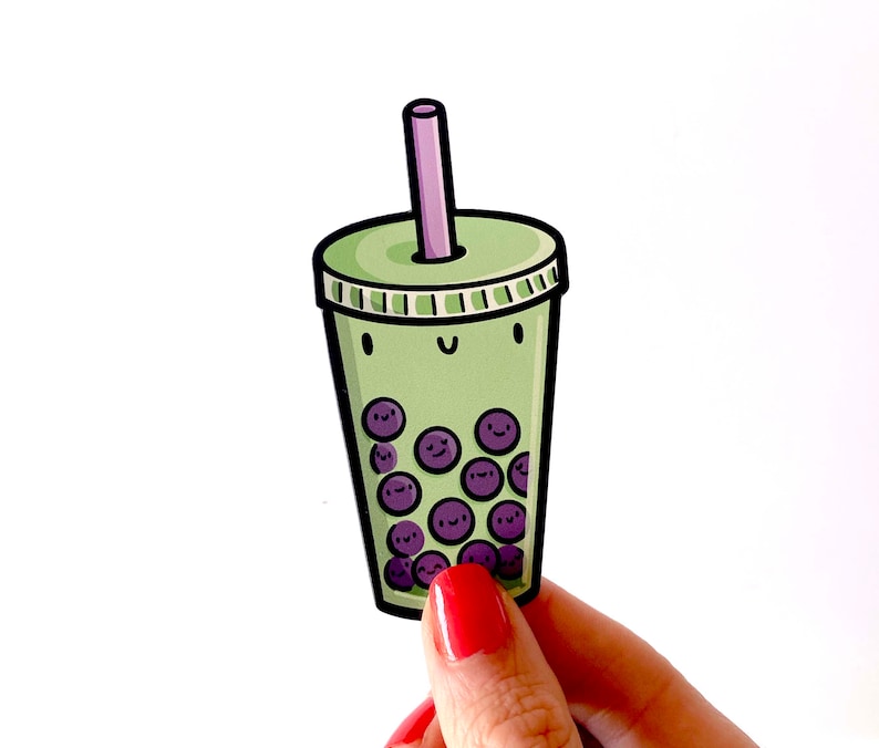 Matcha Milk Boba Tea Magnet Green Bubble Tea Fridge Magnet | Etsy