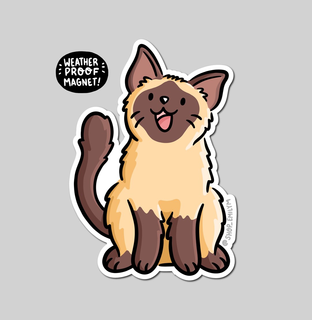 Siamese Cat Magnet | Weatherproof Vinyl Magnet | Car Magnet | Pet Cat ...