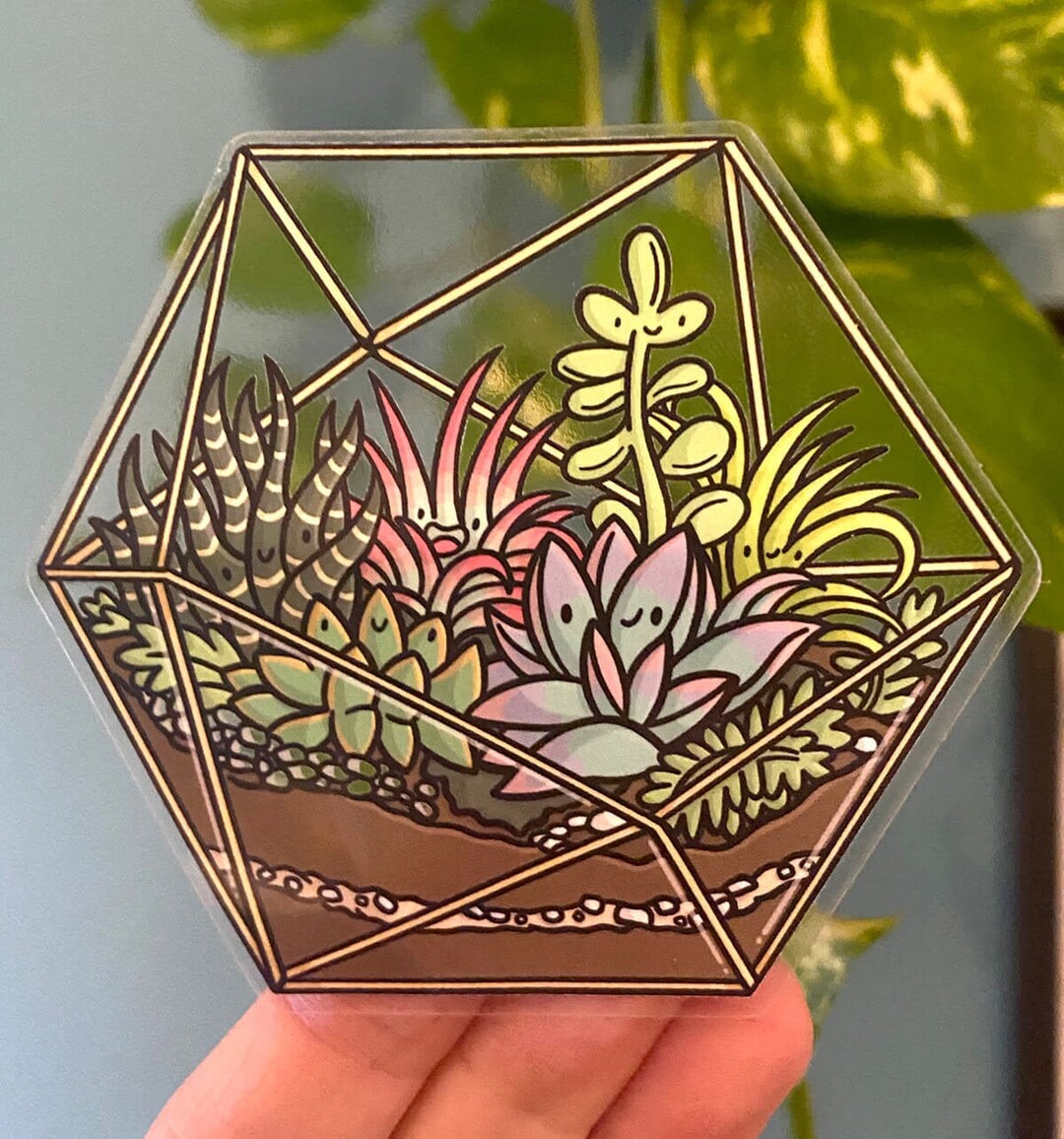 Terrarium Clear Vinyl Sticker | Plant Sticker | Cute House Plants ...