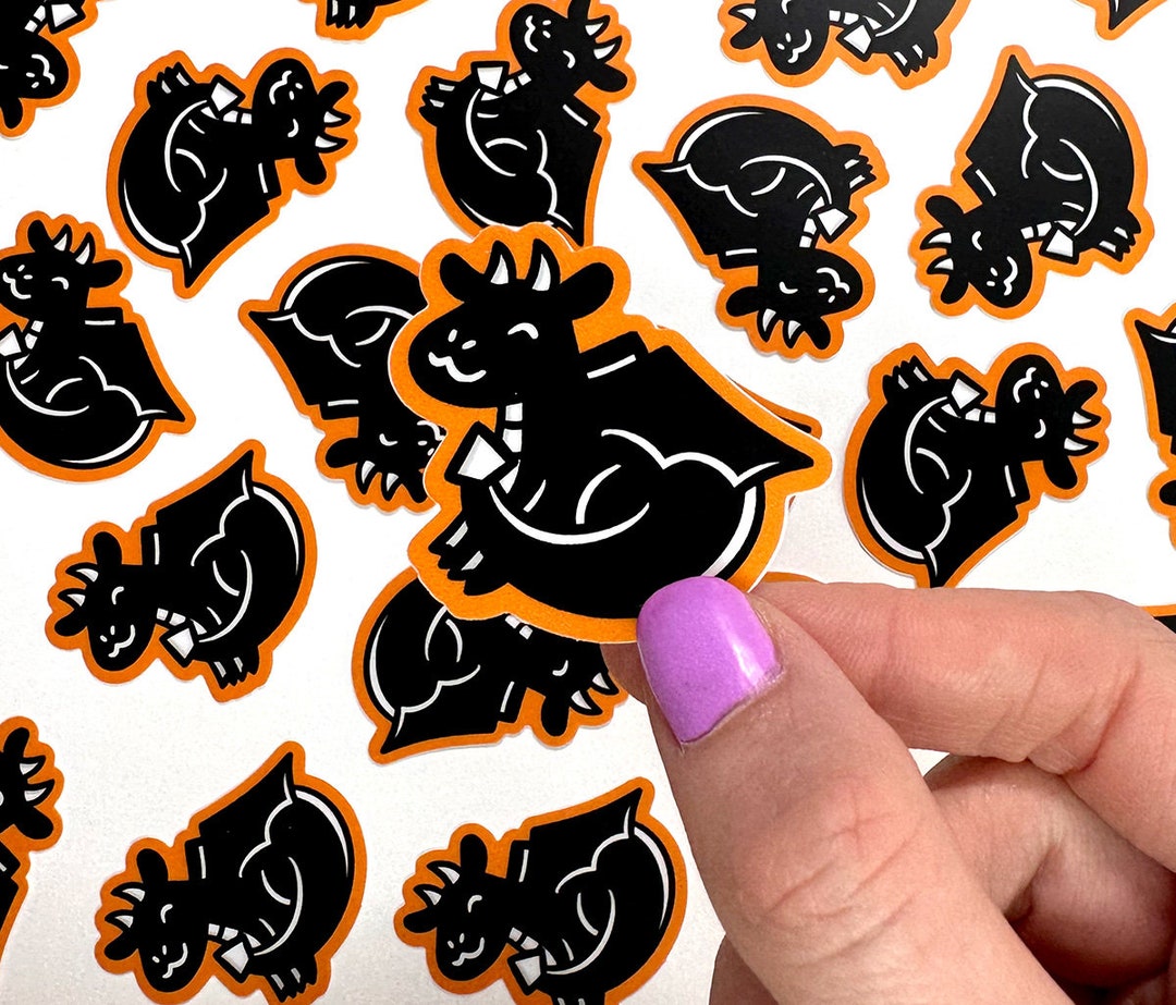 Mini Black Dragon Vinyl Sticker | Waterproof Phone Sticker | Cute ...