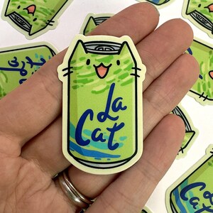 Mini Lime La Cat Vinyl Sticker Waterproof Sticker Kawaii Cat Sticker ...
