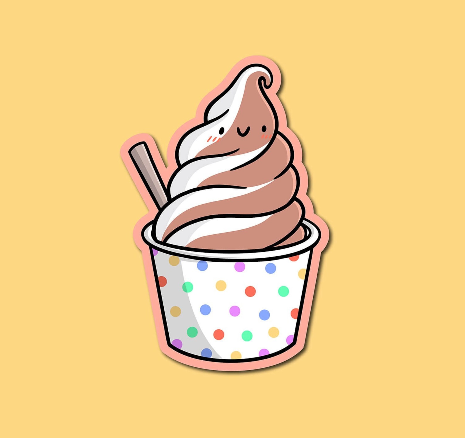 Soft Serve Ice Cream Sticker Weatherproof Vinyl Sticker - Etsy