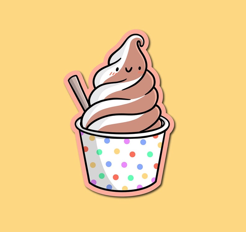 Soft Serve Ice Cream Sticker Weatherproof Vinyl Sticker - Etsy