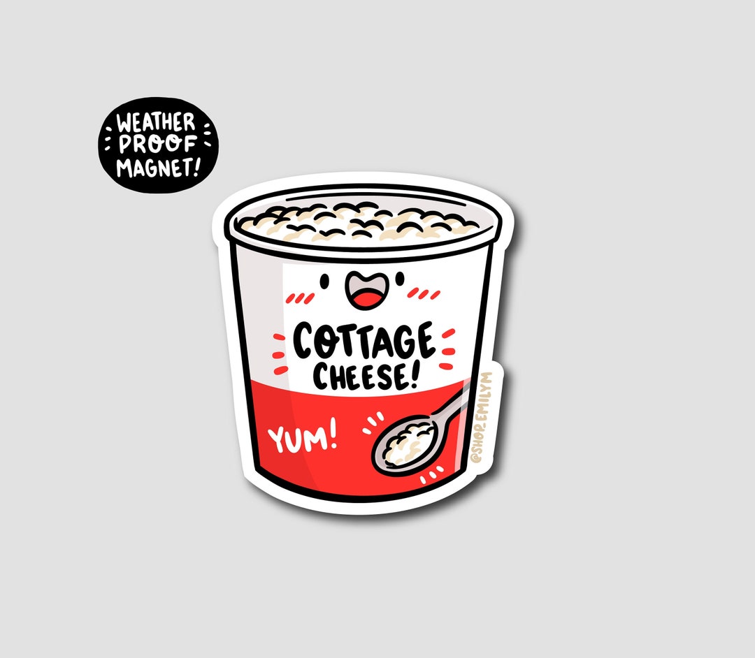 Cottage Cheese Magnet | Vinyl Magnet | Die Cut Magnet | Kawaii Food ...