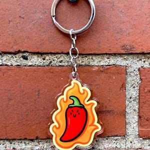 Hot Chili Pepper Keychain | Cute Acrylic Keychain | Spicy Pepper ...