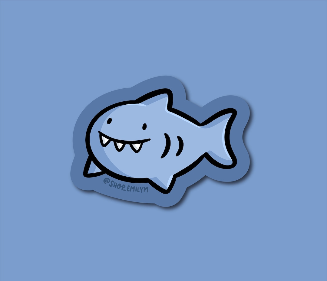 Shark Sticker | Weatherproof Vinyl Sticker | Kawaii Sharks | Great ...