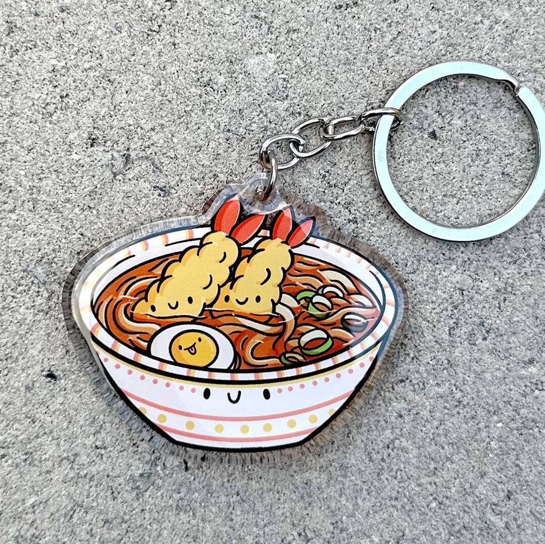 Tempura Udon Keychain | Cute Acrylic Keychain | Bowl of Udon Keychain ...