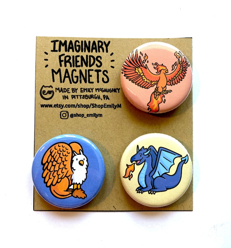 Imaginary Friends Magnet Pack Cryptids Magnets Mythical - Etsy