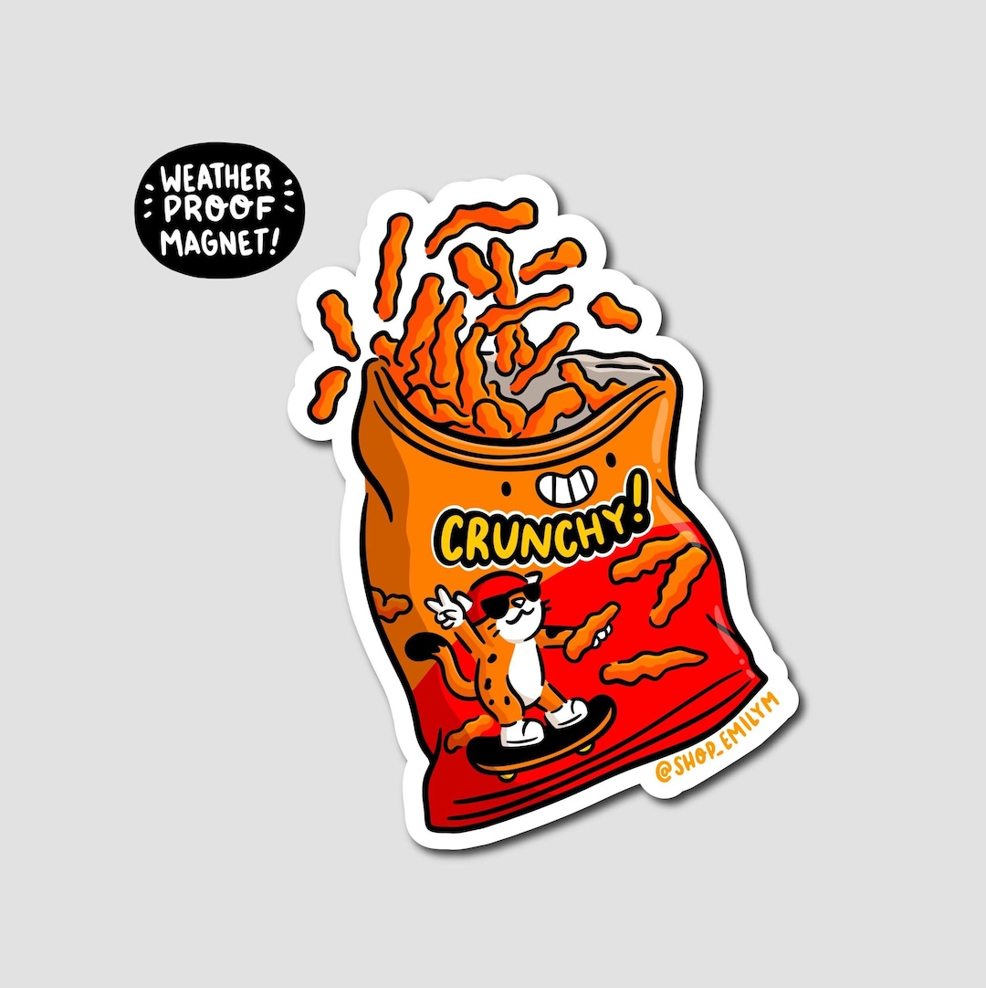 Crunchy Cheese Curls Magnet | Vinyl Magnet| Food Fridge Magnet | Kawaii ...
