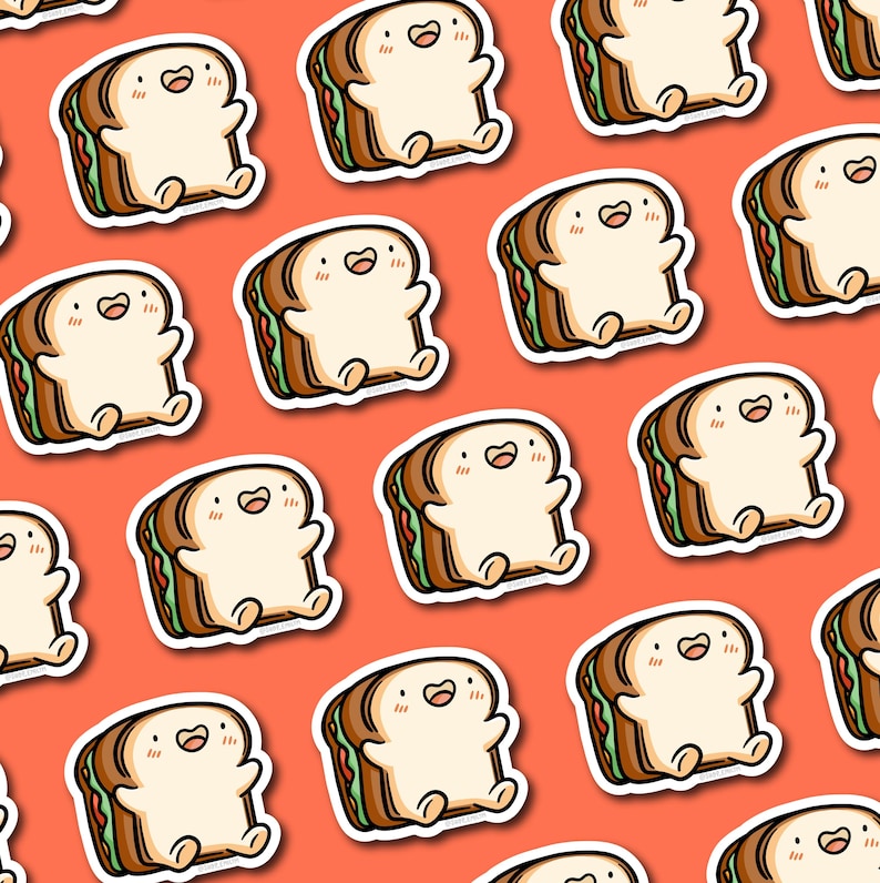Sandwich Dude Sticker | Weatherproof Vinyl Sticker| Kawaii Sticker ...