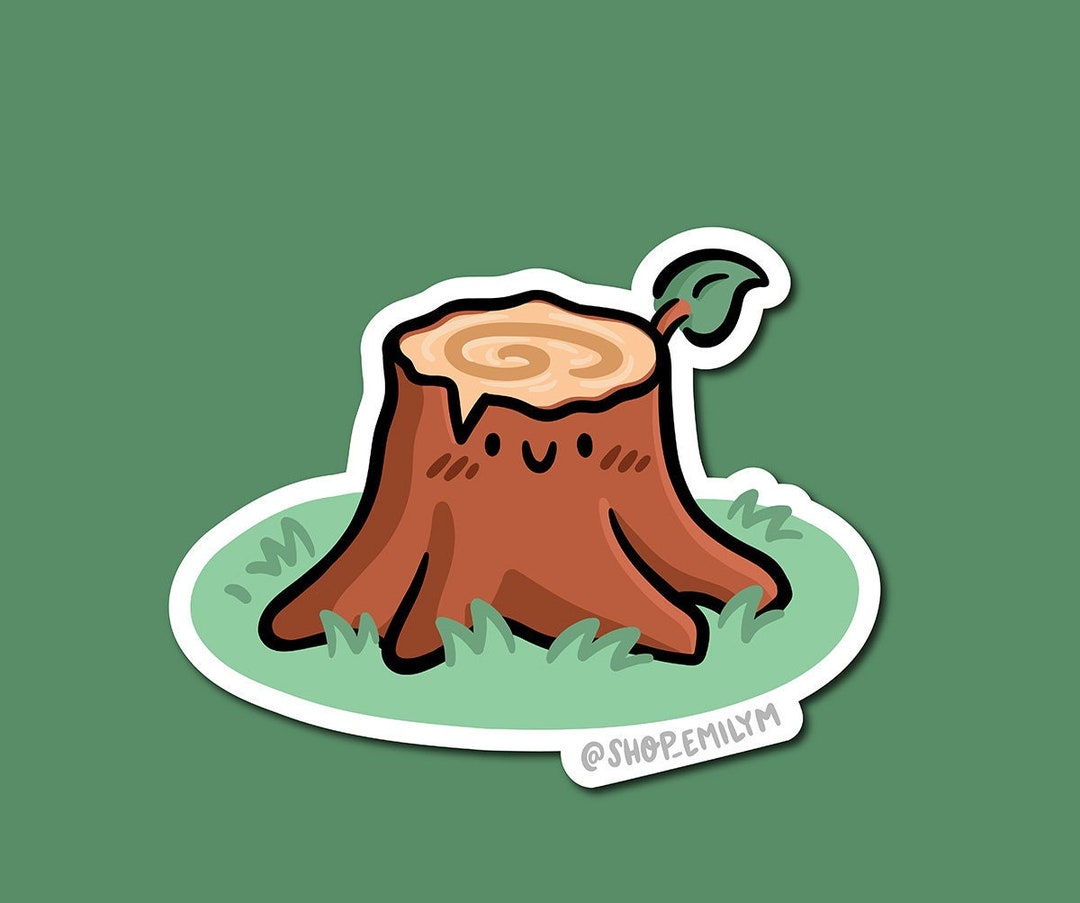 Tree Stump Sticker | Weatherproof Vinyl Sticker| Kawaii Sticker| Cute ...
