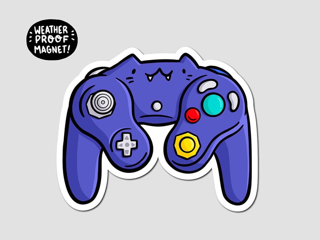 Purple Video Game Controller Magnet | Kawaii Cats | Waterproof Vinyl ...