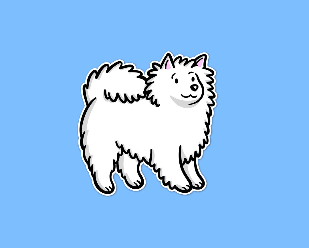 Samoyed Sticker | White Dog Sticker | Weatherproof Vinyl Sticker ...