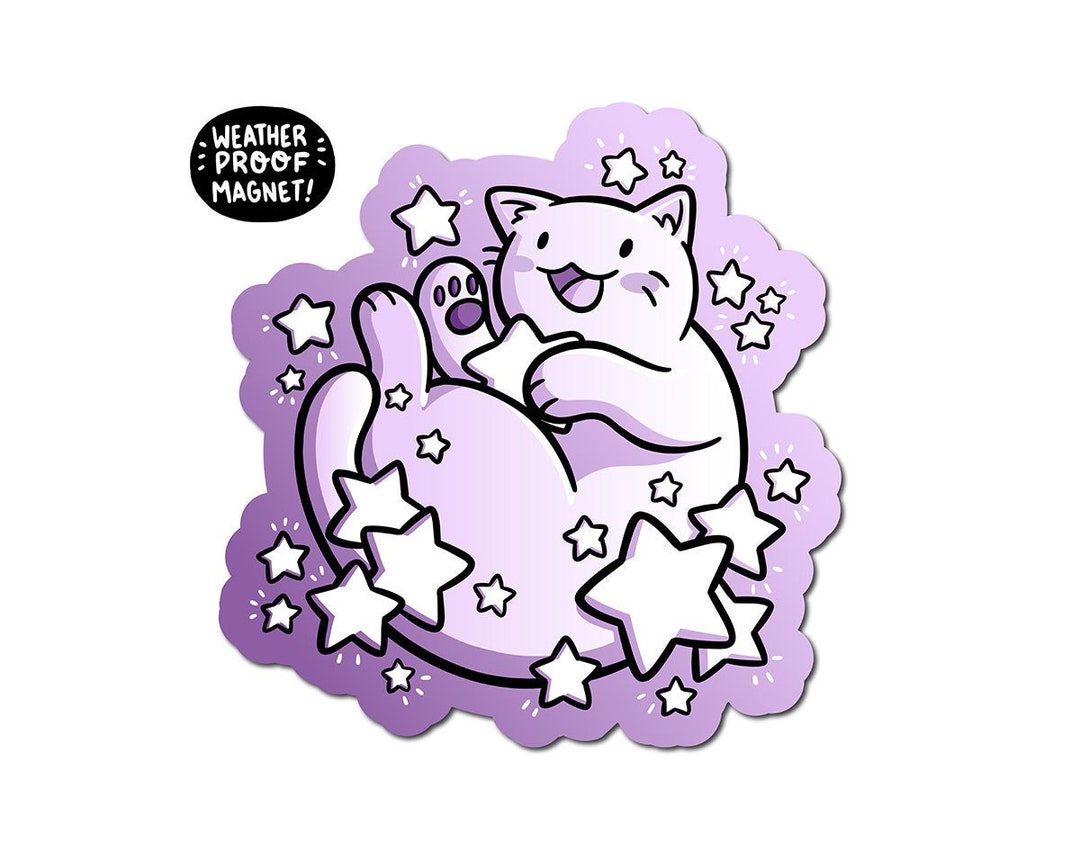Star Cat Magnet Outer Space Magnet Waterproof Vinyl Car Magnet Kawaii ...