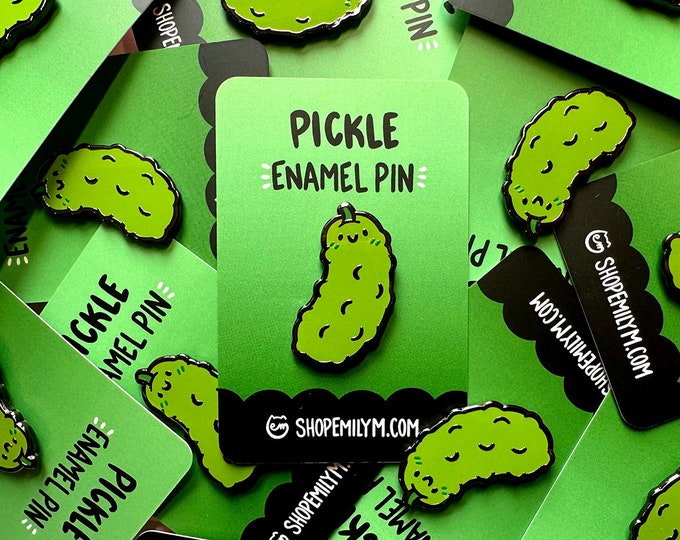 Pickle Enamel Pin Kawaii Enamel Pin Cute Hard Enamel Pin Dill Pickle ...