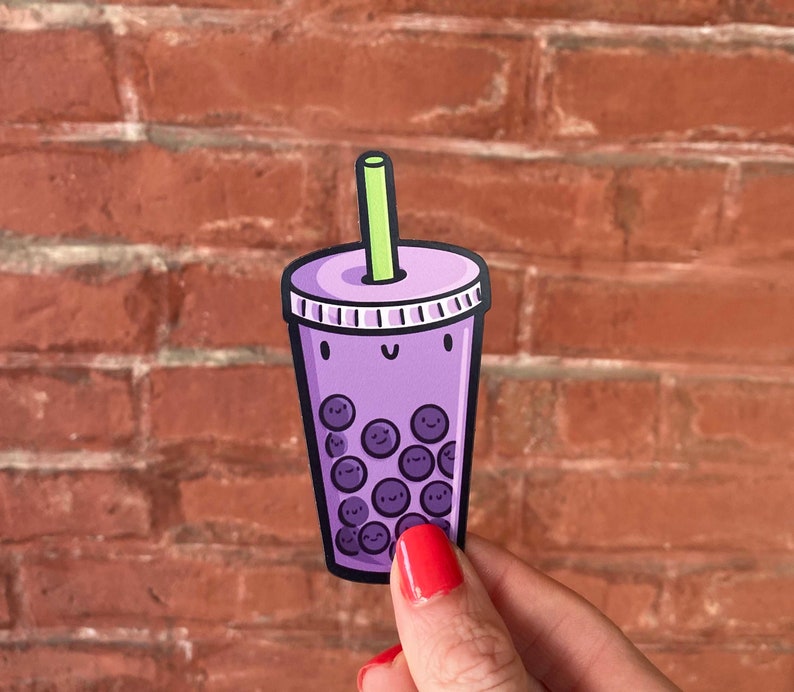 Taro Milk Tea Magnet Purple Bubble Tea Fridge Magnet - Etsy