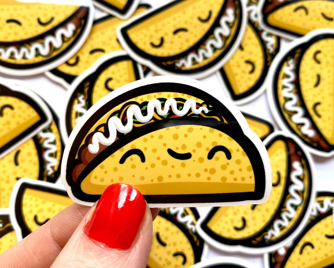 Mini Taco Sticker | Waterproof Vinyl Sticker | Kawaii Sticker | Water ...