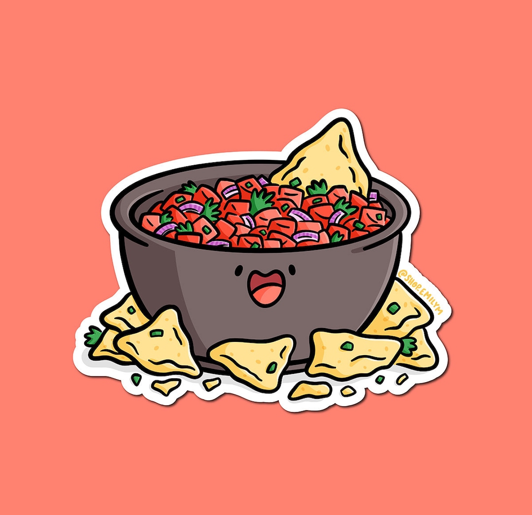 Chips and Salsa Sticker | Weatherproof Vinyl Sticker| Kawaii Sticker ...