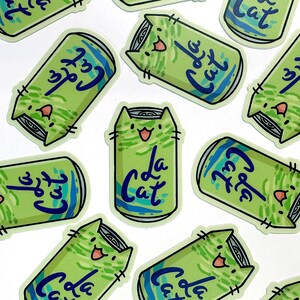 Mini Lime La Cat Vinyl Sticker Waterproof Sticker Kawaii Cat Sticker ...