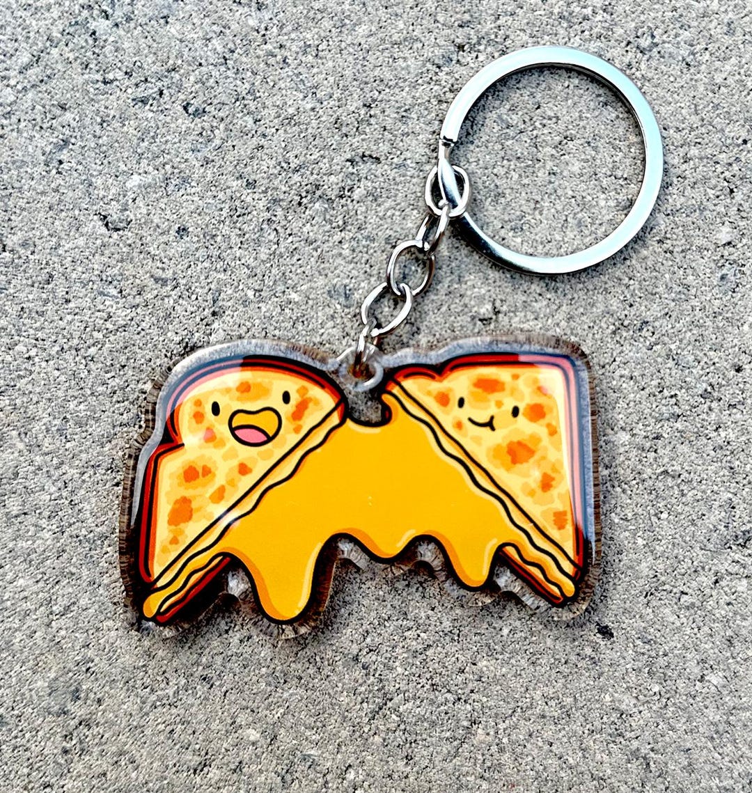 Grilled Cheese Keychain | Kawaii Acrylic Charm | Kawaii Keychain ...