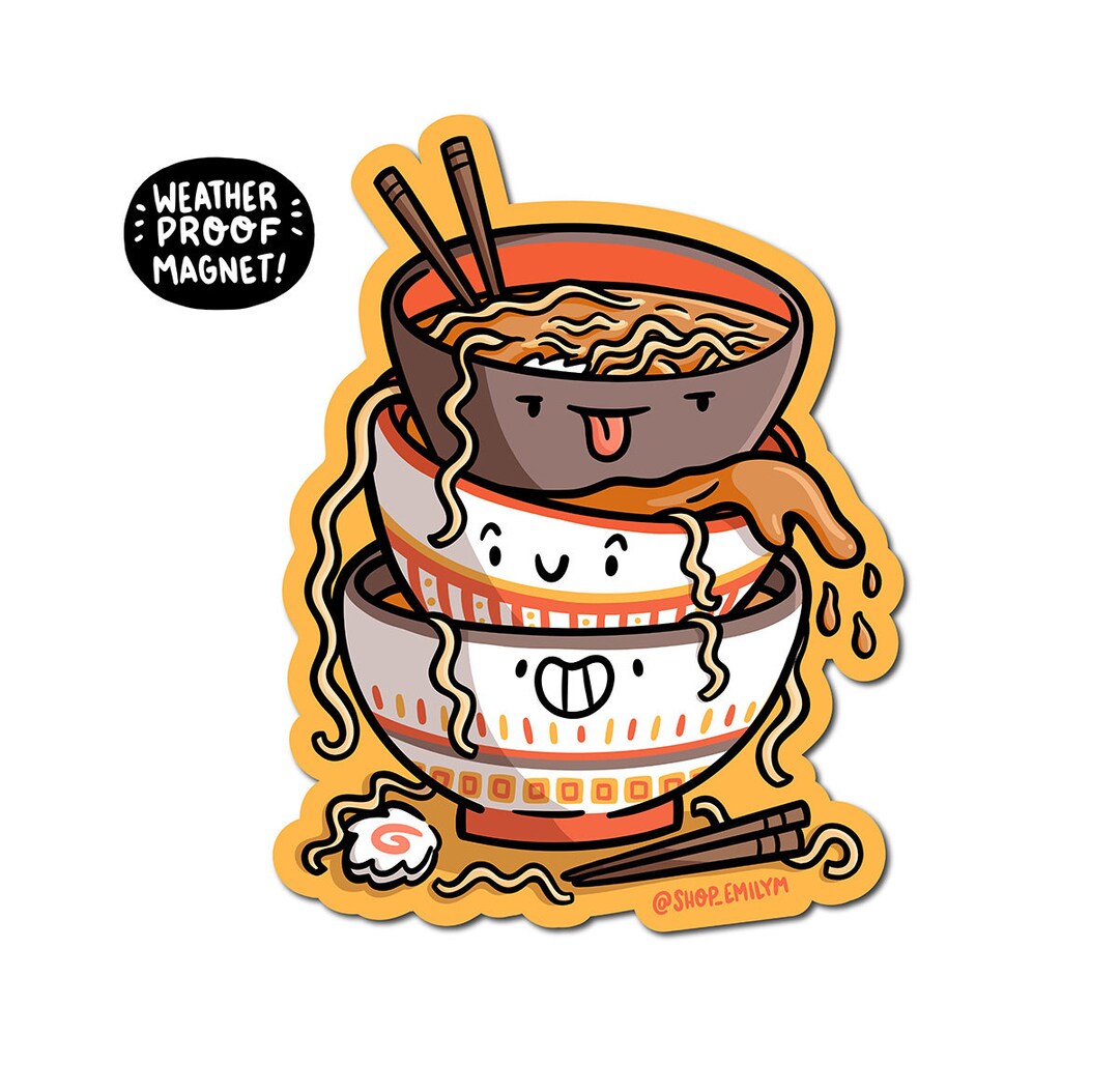 Stacked Ramen Bowls Magnet | Cute Ramen Magnet| Japanese Food Magnet ...