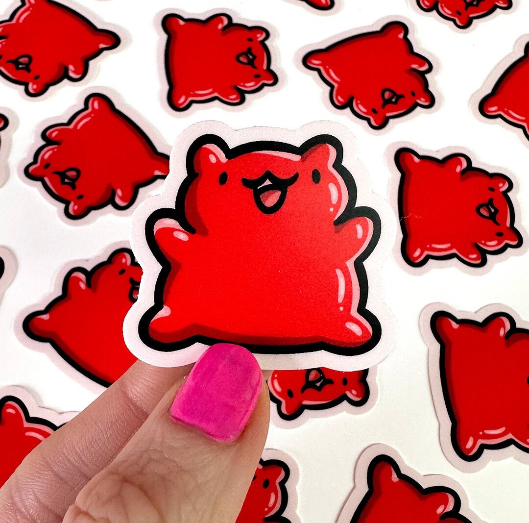 Mini Red Gummy Bear Sticker | Waterproof Sticker | Kawaii Vinyl Sticker ...