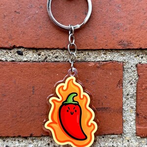 Hot Chili Pepper Keychain | Cute Acrylic Keychain | Spicy Pepper ...