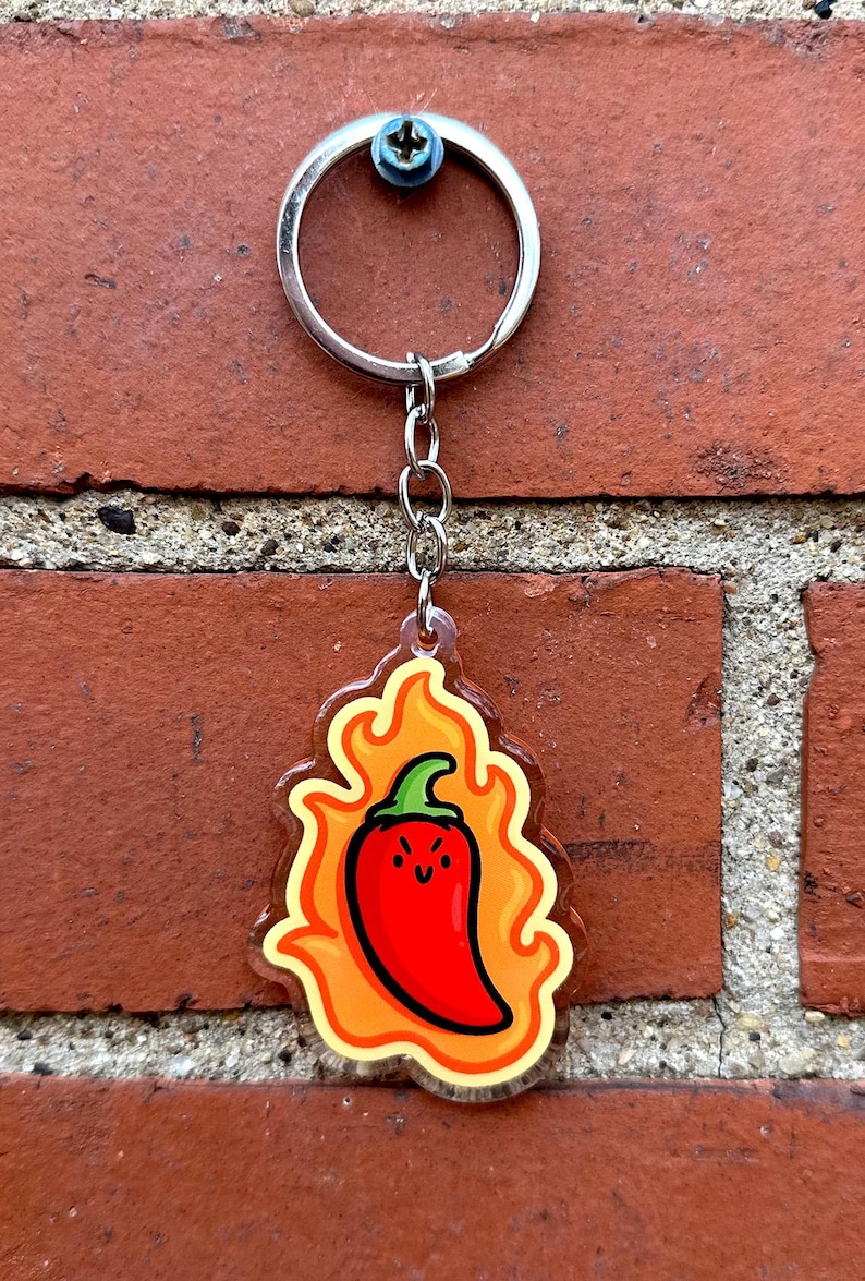 Hot Chili Pepper Keychain | Cute Acrylic Keychain | Spicy Pepper ...