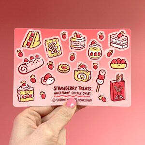 Strawberry Treats Sticker Sheet | Waterproof Stickers| Mini Vinyl ...