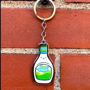 Ranch Keychain | Cute Acrylic Keychain | Bottle of Ranch Keychain ...