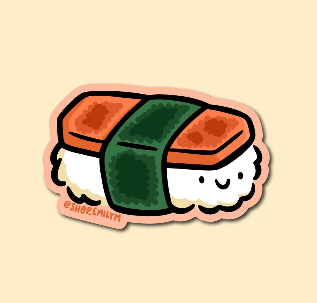 Musubi Sticker | Weatherproof Vinyl Sticker | Kawaii Food Sticker ...