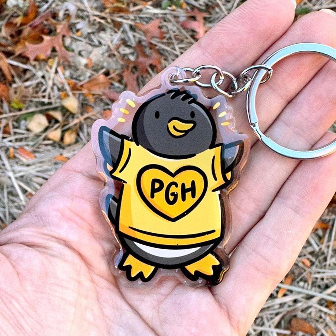 Pittsburgher Penguin Keychain | Cute Acrylic Keychain | PGH Penguin ...