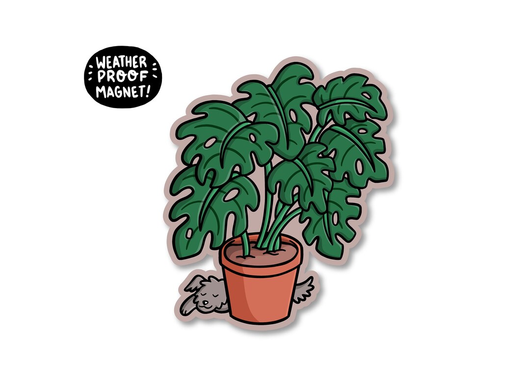 Monstera Dog Magnet | Monstera Plant Magnet | Waterproof Vinyl Car ...