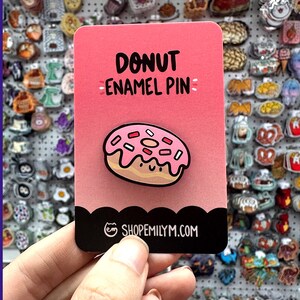 Pink Sprinkle Donut Hard Enamel Pin | Kawaii Enamel Pin | Cute Donut ...