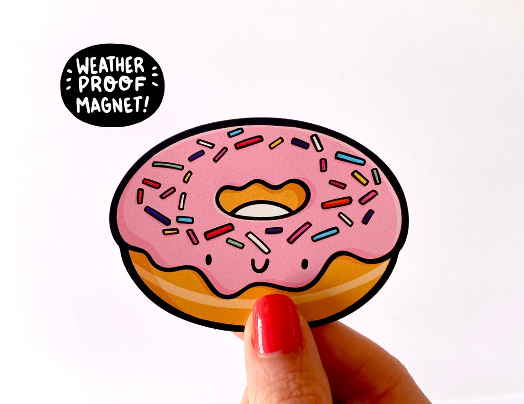 Donut Magnet | Vinyl Magnet | Die Cut Magnet | Kawaii Magnet | Food Art ...