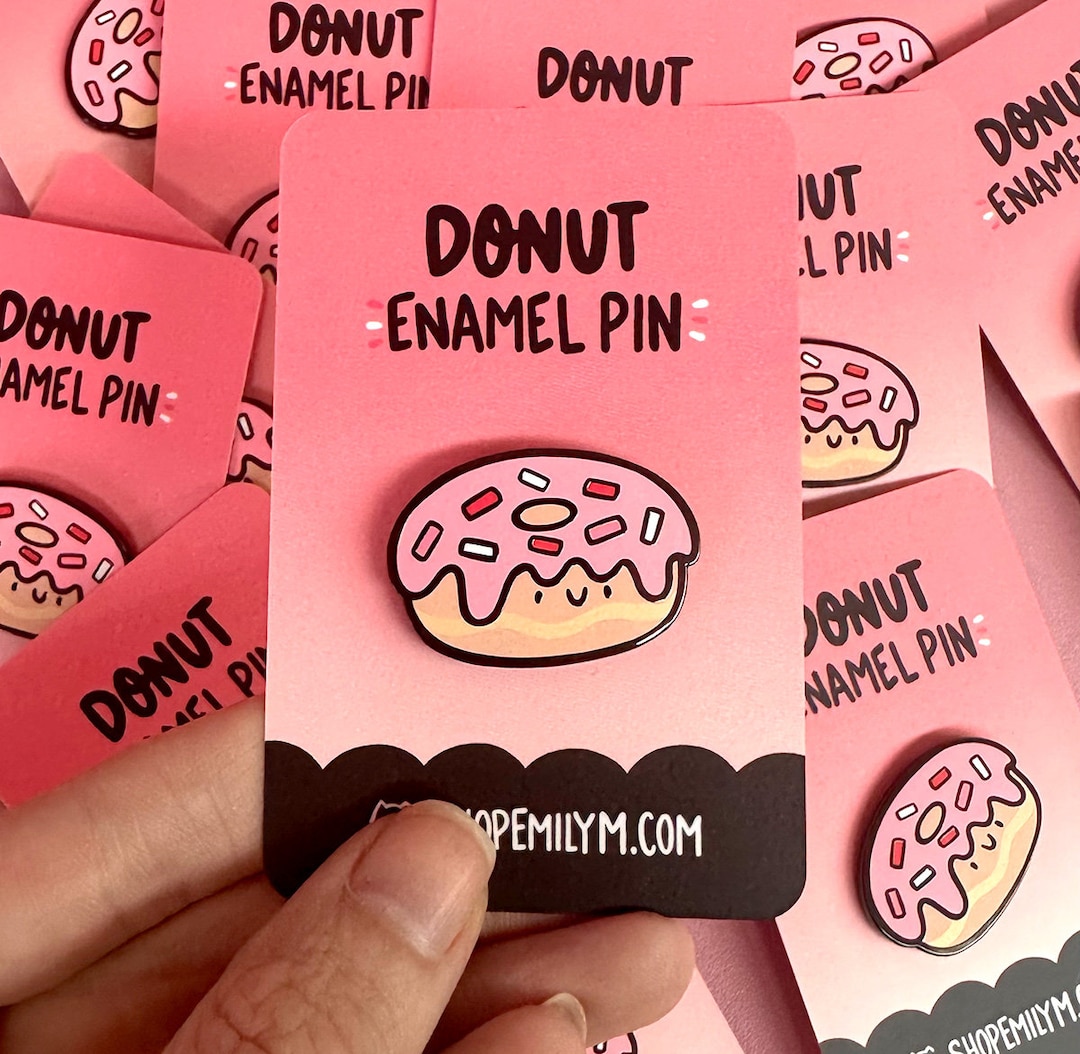 Pink Sprinkle Donut Hard Enamel Pin | Kawaii Enamel Pin | Cute Donut ...