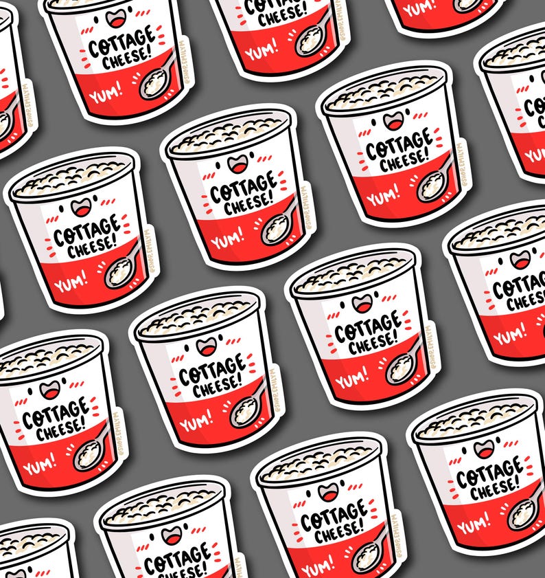 Cottage Cheese Magnet | Vinyl Magnet | Die Cut Magnet | Kawaii Food ...