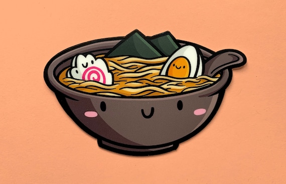 Ramen Vinyl Sticker Bowl of Ramen Waterproof Sticker - Etsy