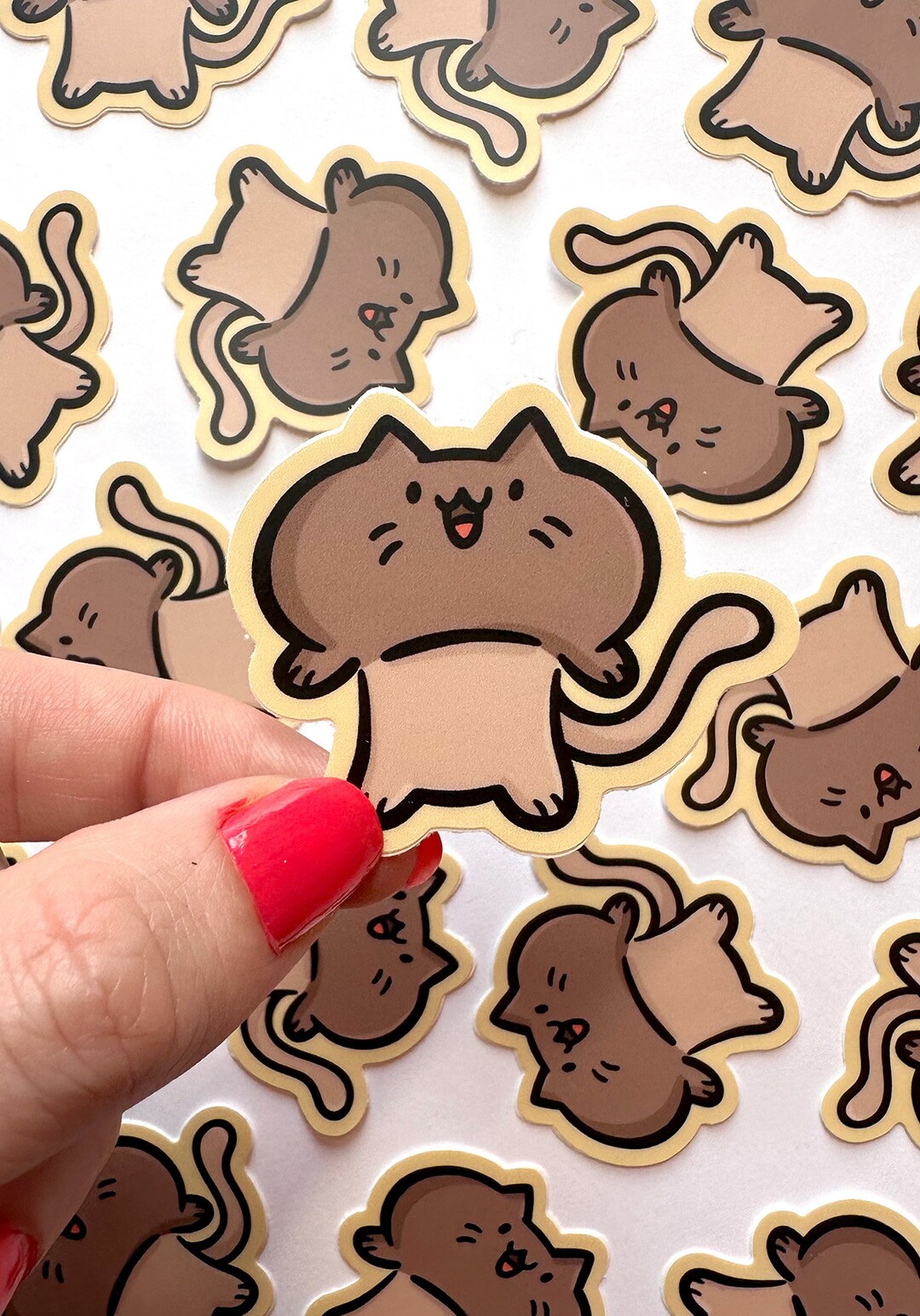 Mushroom Cat Mini Sticker | Waterproof Sticker |kawaii Vinyl Sticker ...