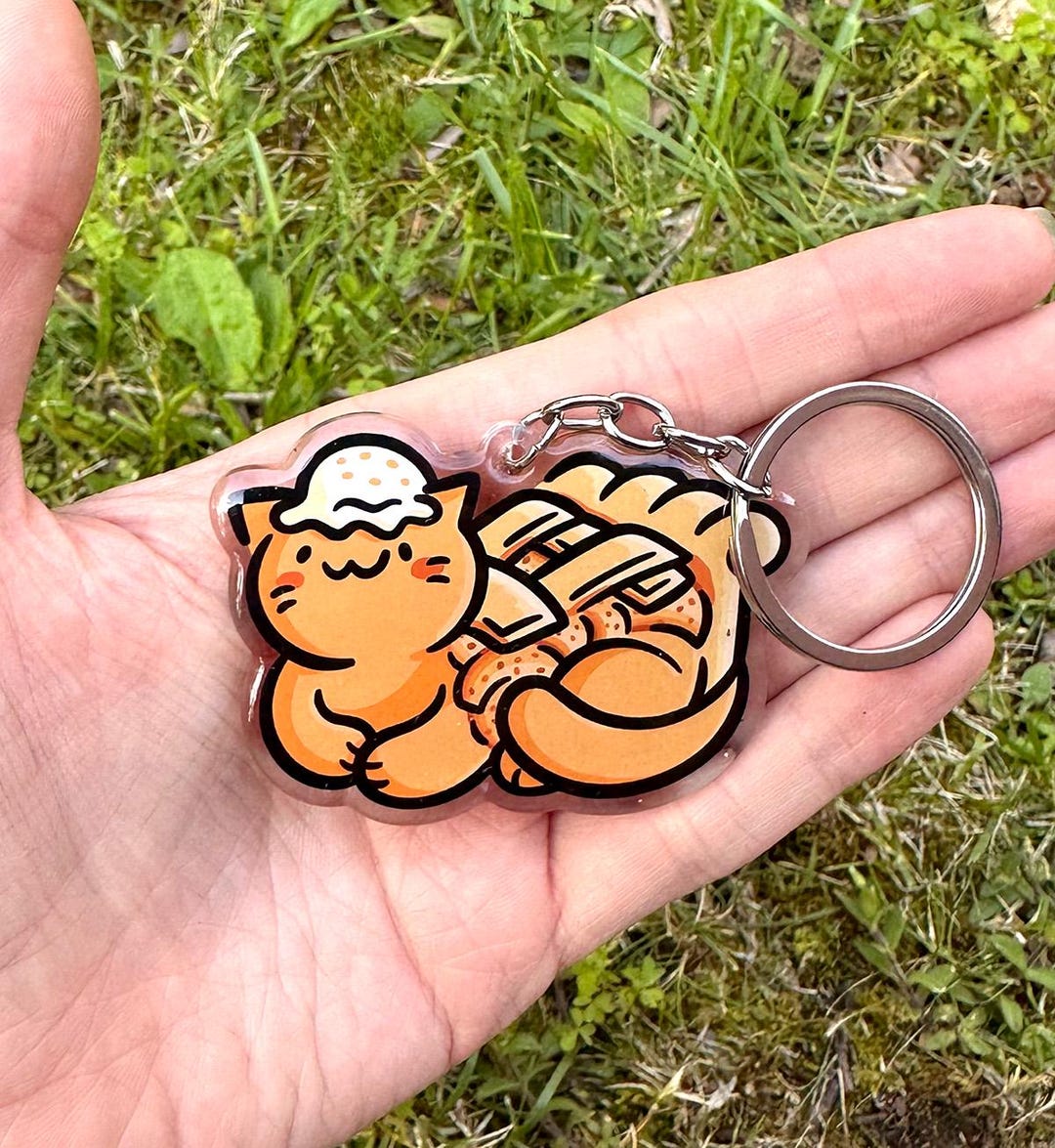 Apple Pie Cat Keychain | Kawaii Cat Keychain |pie a La Mode | Apple Pie ...
