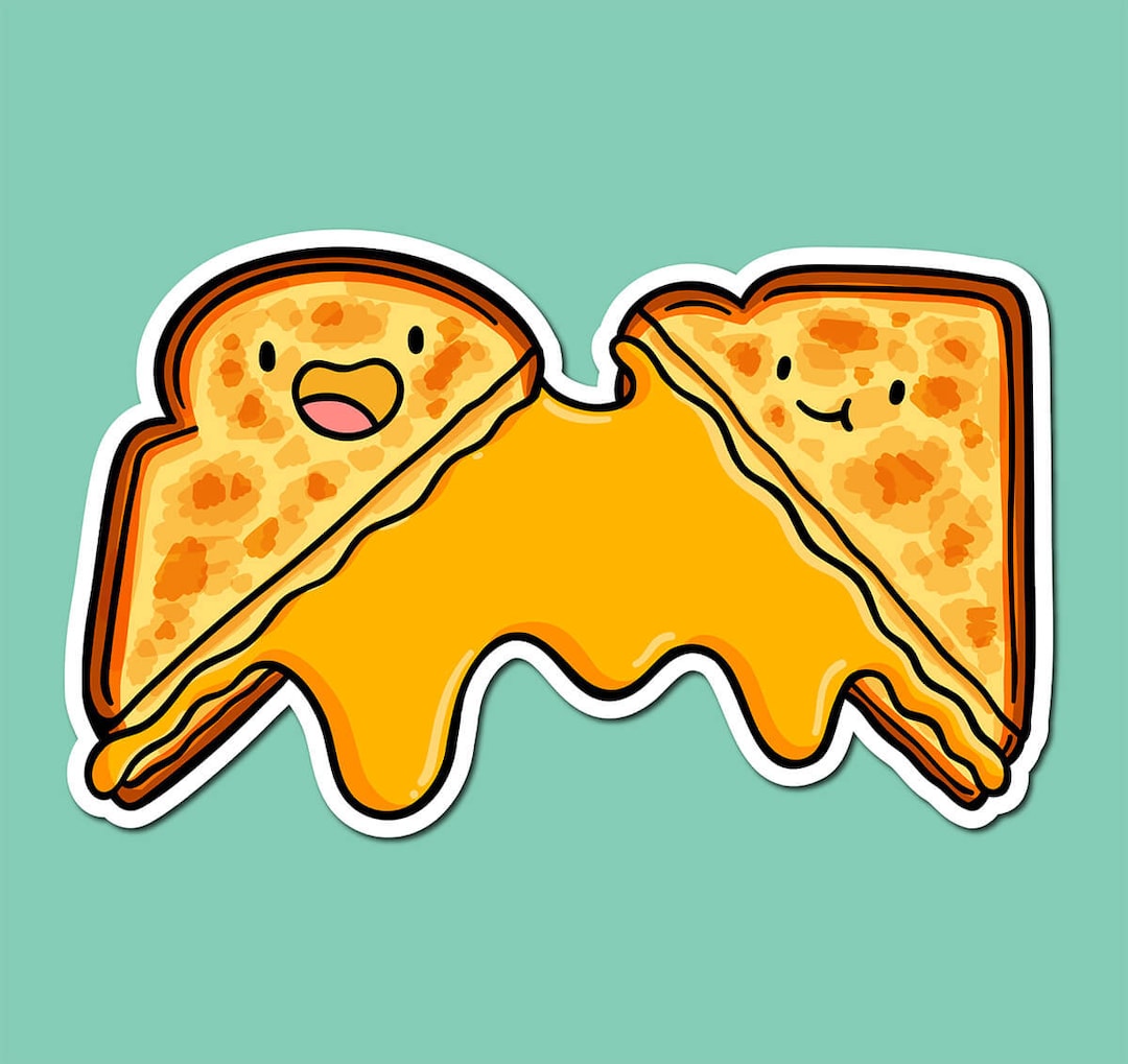 Grilled Cheese Sticker | Weatherproof Vinyl Sticker | Kawaii Food ...