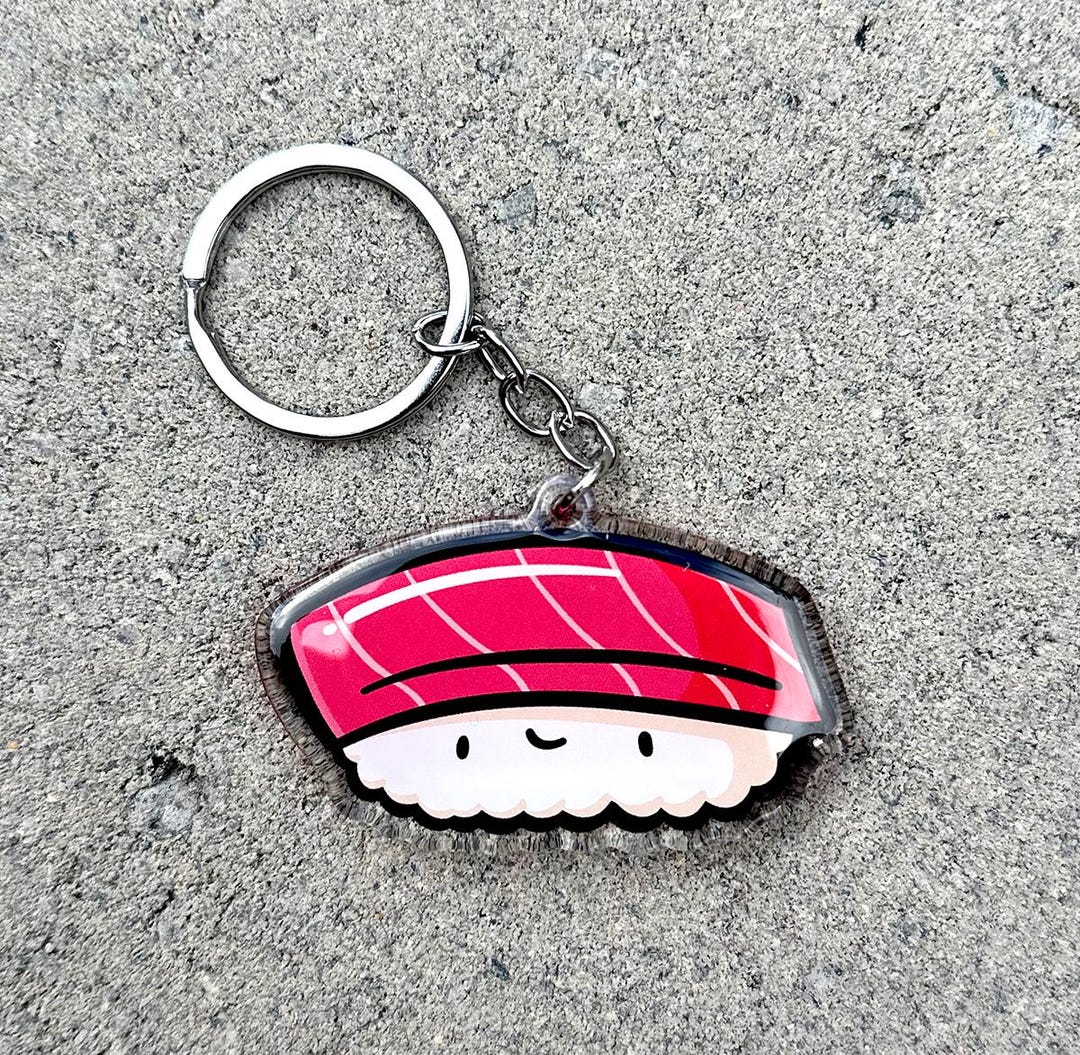 Tuna Sushi Keychain | Cute Acrylic Keychain | Kawaii Sushi Keychain ...